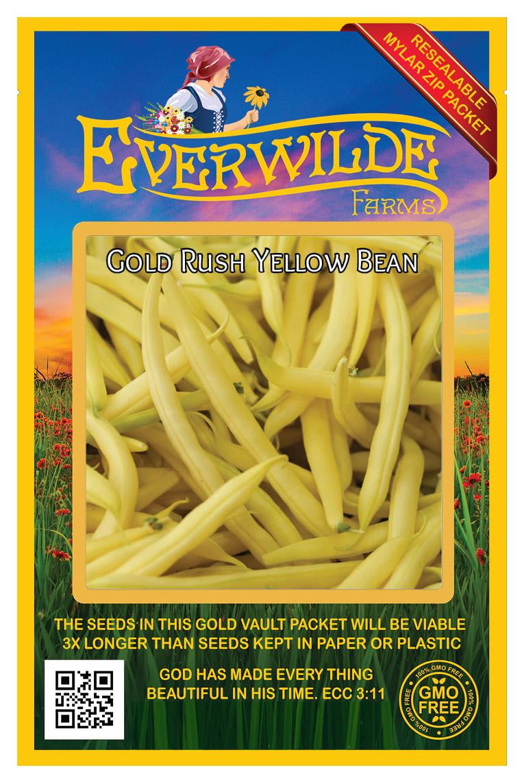 Everwilde Farms - 100 Gold Rush Yellow Bean Seeds - Gold Vault Jumbo ...