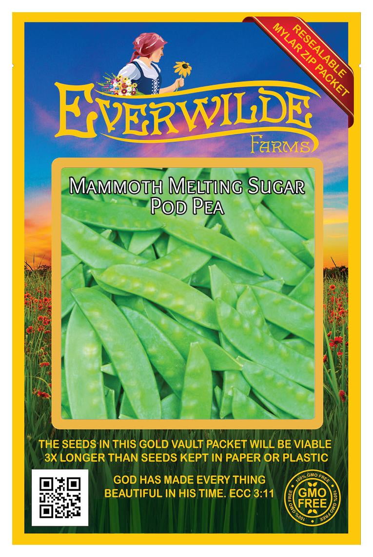 Everwilde Farms - 100 Mammoth Melting Sugar Pod Pea Seeds - Gold Vault ...