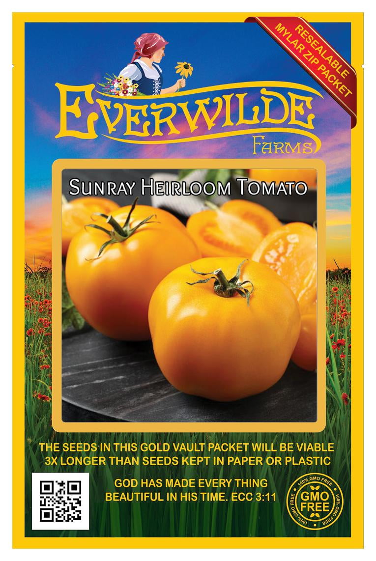 Everwilde Farms - 100 Sunray Heirloom Tomato Seeds - Gold Vault Jumbo ...