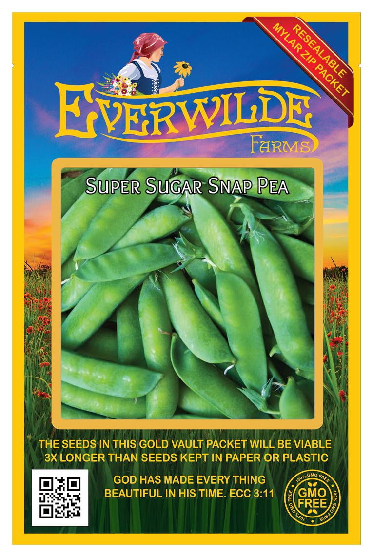 Everwilde Farms 100 Super Sugar Snap Pea Plant Seeds - Walmart.com