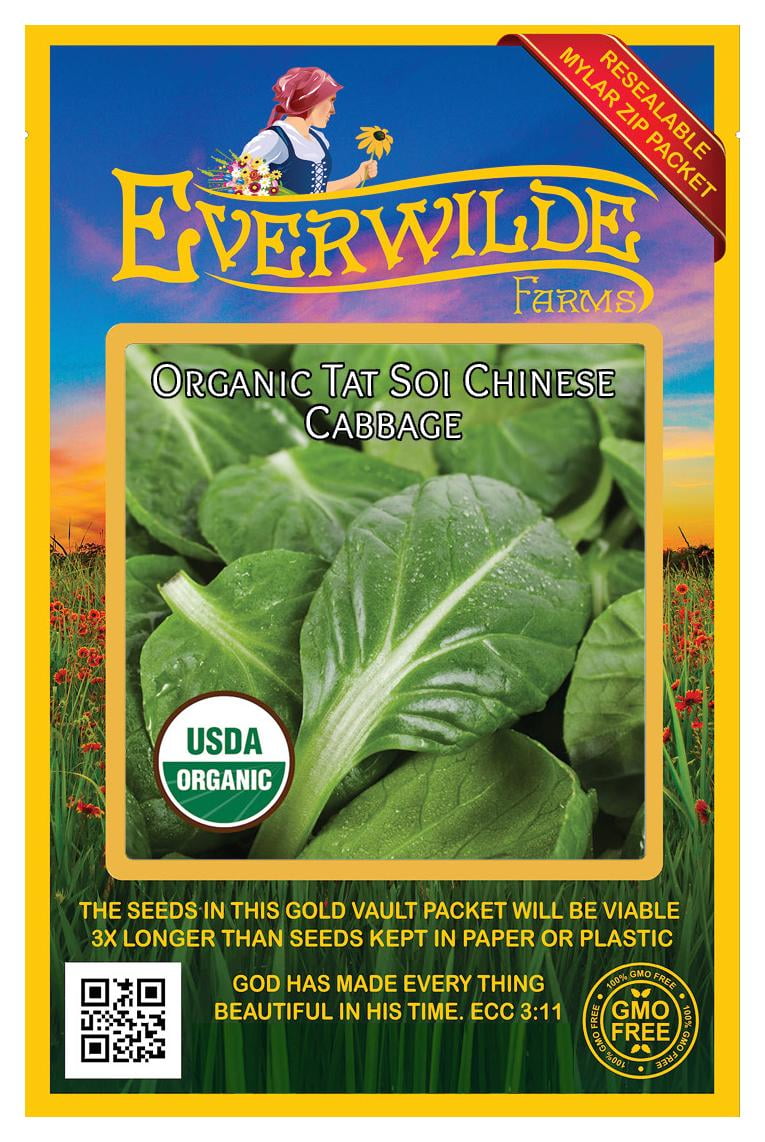 Everwilde Farms - 1000 Organic Tat Soi Chinese Cabbage Seeds - Gold ...