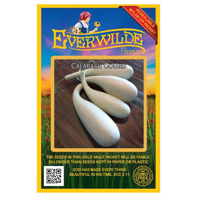 Everwilde Farms - 15 Calabash Gourd Seeds - Gold Vault Seed Packet ...