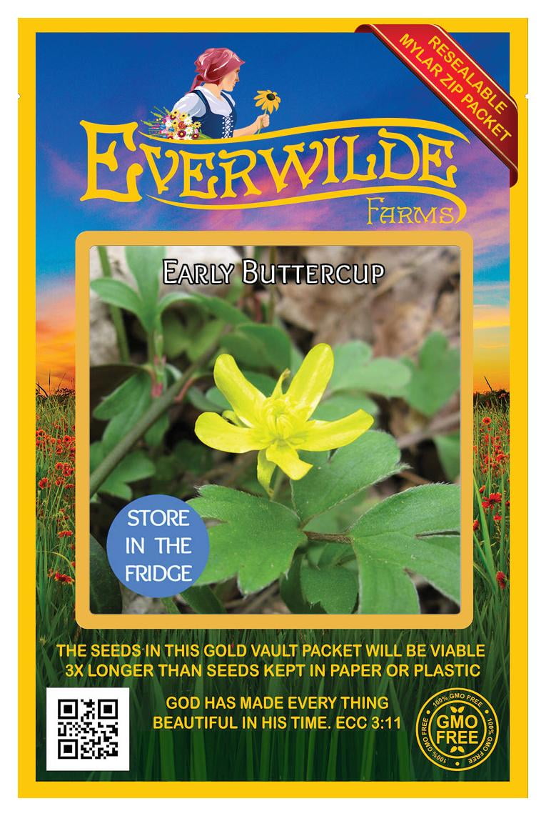 Everwilde Farms - 20 Early Buttercup Native Wildflower Seeds - Gold ...