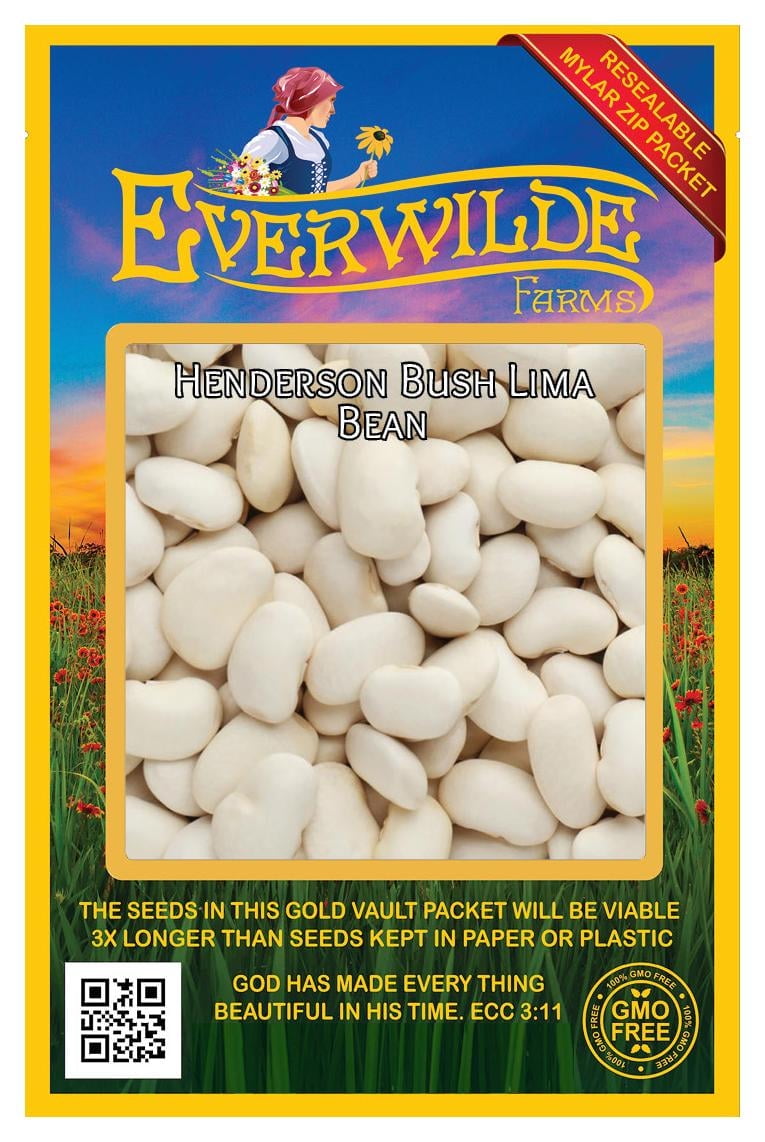 Everwilde Farms - 50 Henderson Bush Lima Bean Seeds - Gold Vault Seed ...