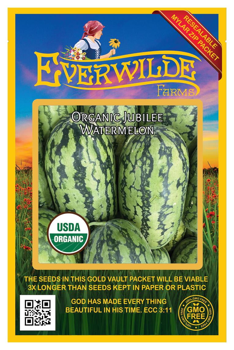 Everwilde Farms - 20 Organic Jubilee Watermelon Seeds - Gold Vault ...