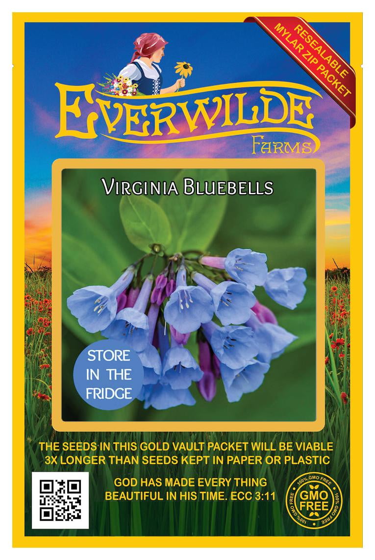 Everwilde Farms, Virginia Bluebells Wildflower Seeds, Native Perennial ...