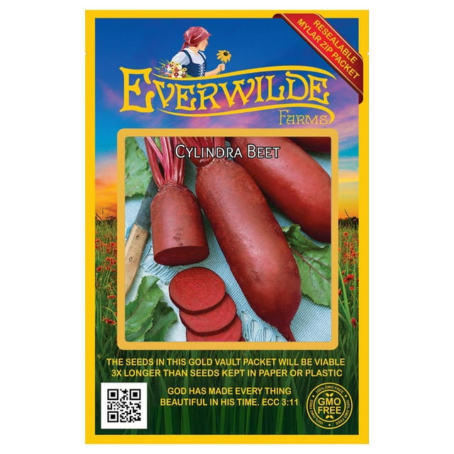 Everwilde Farms - 200 Cylindra Beet Seeds - Gold Vault Jumbo Bulk Seed ...