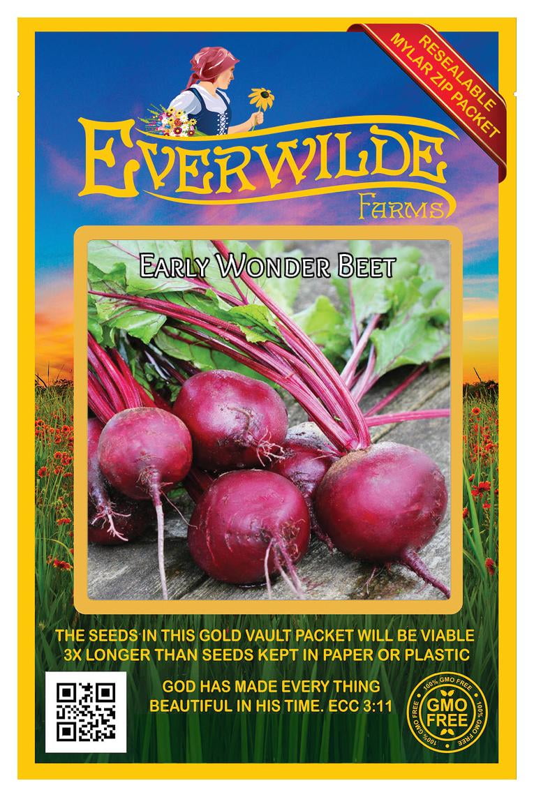 Everwilde Farms - 200 Early Wonder Beet Seeds - Gold Vault Jumbo Bulk ...