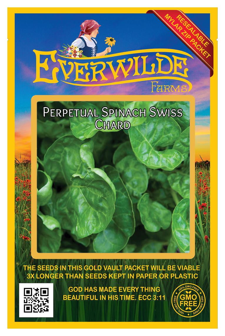 Everwilde Farms - 200 Perpetual Spinach Swiss Chard Seeds - Gold Vault ...