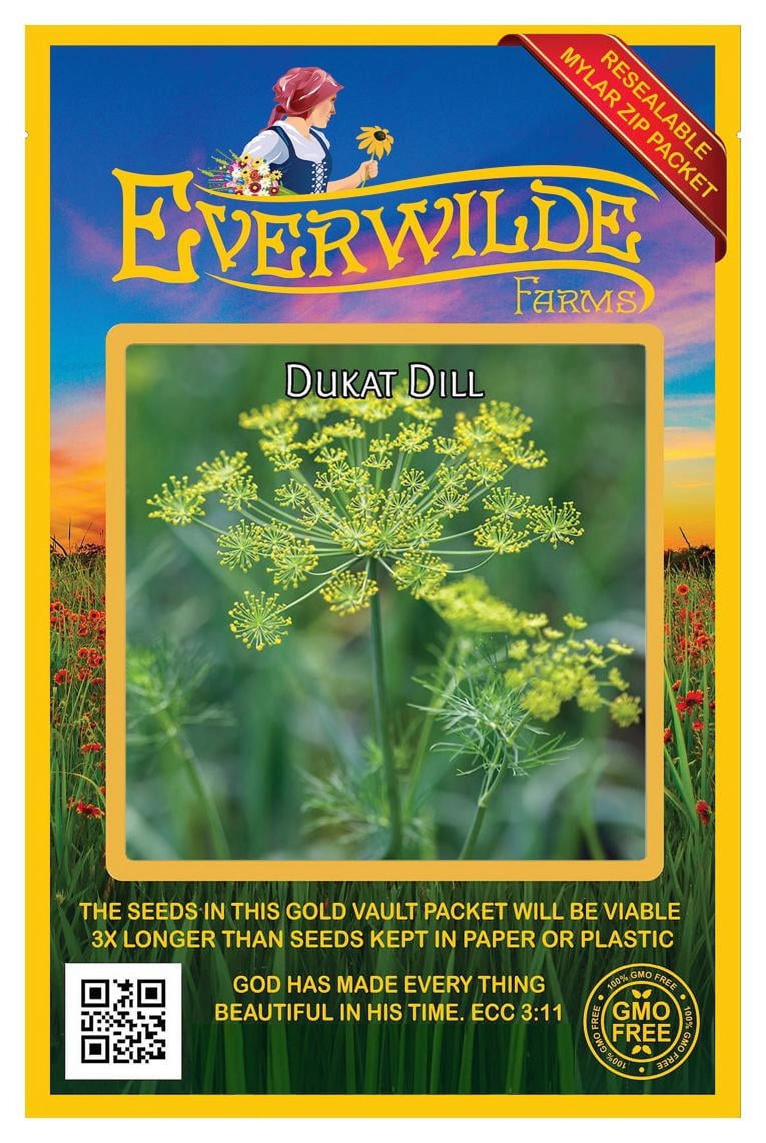 Everwilde Farms - 2000 Dukat Dill Herb Seeds - Gold Vault Jumbo Bulk ...