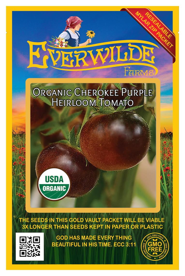 Everwilde Farms - 25 Organic Cherokee Purple Heirloom Tomato Seeds ...