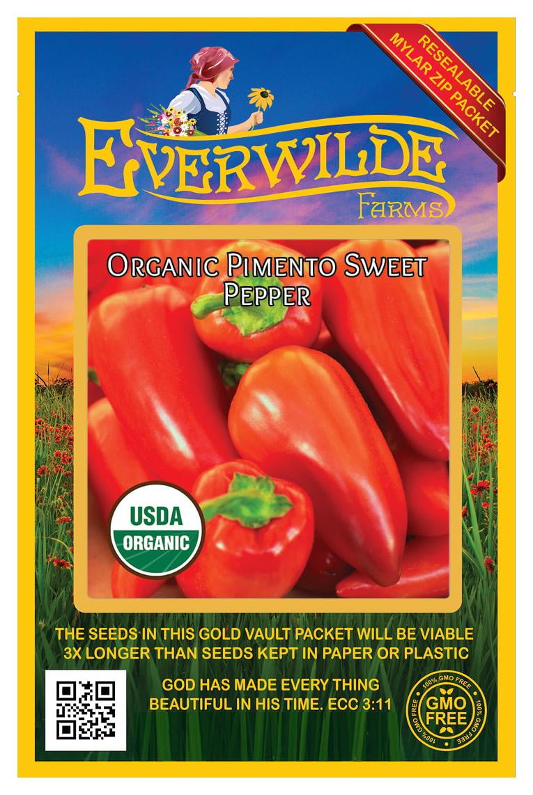 Everwilde Farms - 25 Organic Pimento Sweet Pepper Seeds - Gold Vault ...
