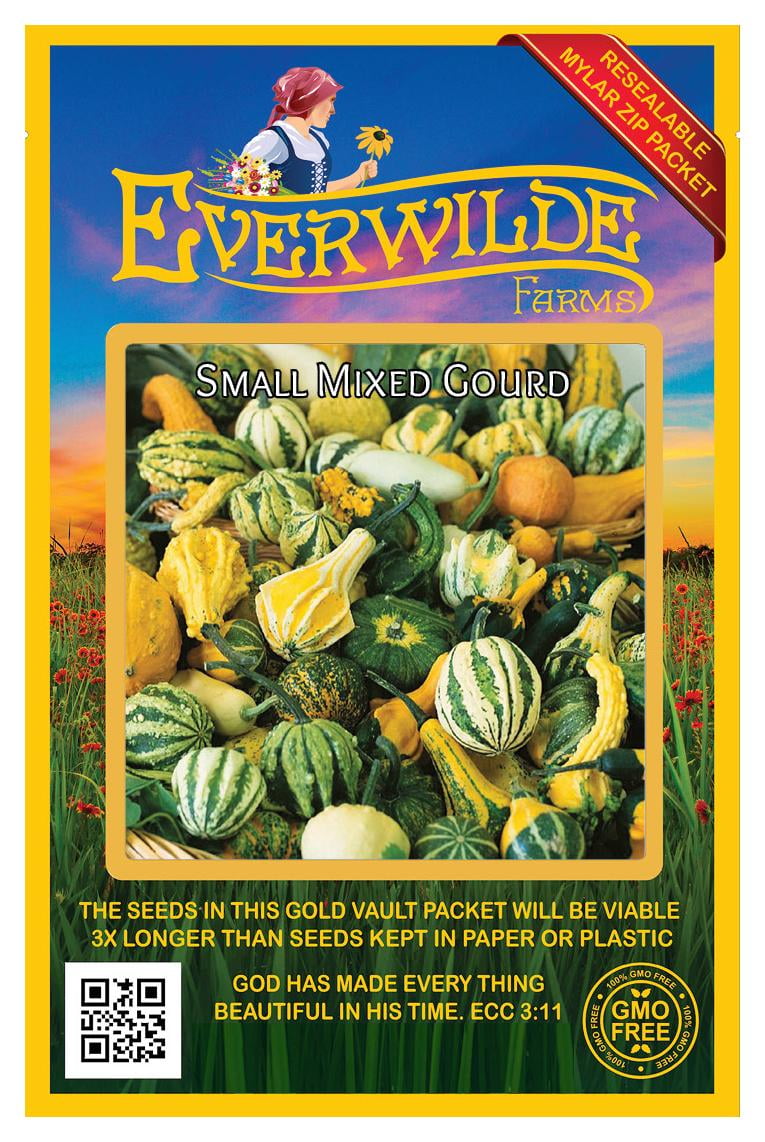 Everwilde Farms - 25 Small Mixed Gourd Seeds - Gold Vault Seed Packet ...