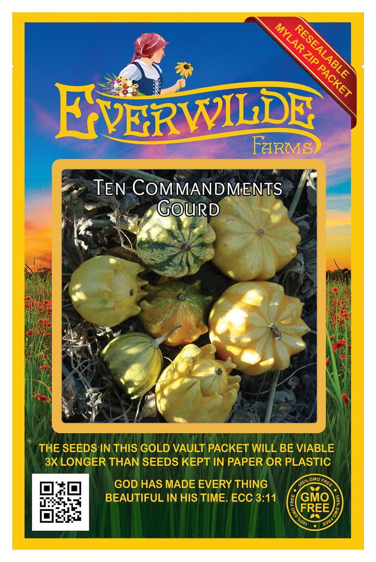 Everwilde Farms - 25 Ten Commandments Gourd Seeds - Gold Vault Seed ...