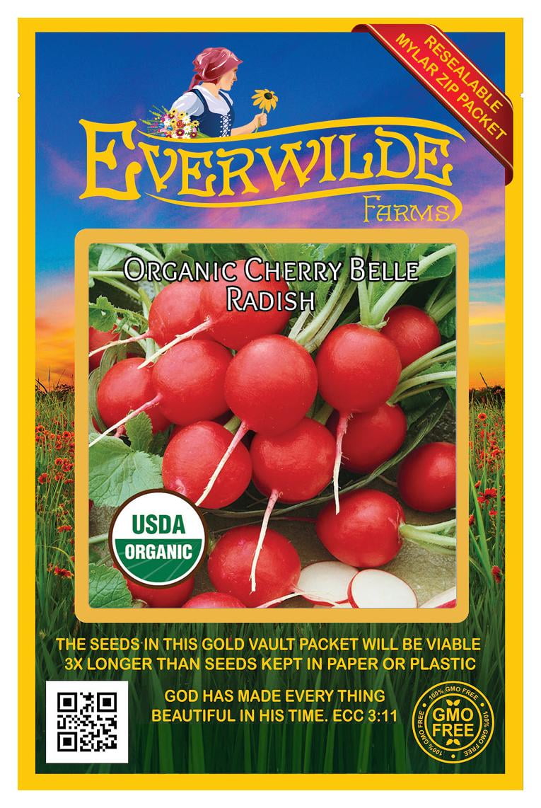 Everwilde Farms - 250 Organic Cherry Belle Radish Seeds - Gold Vault ...
