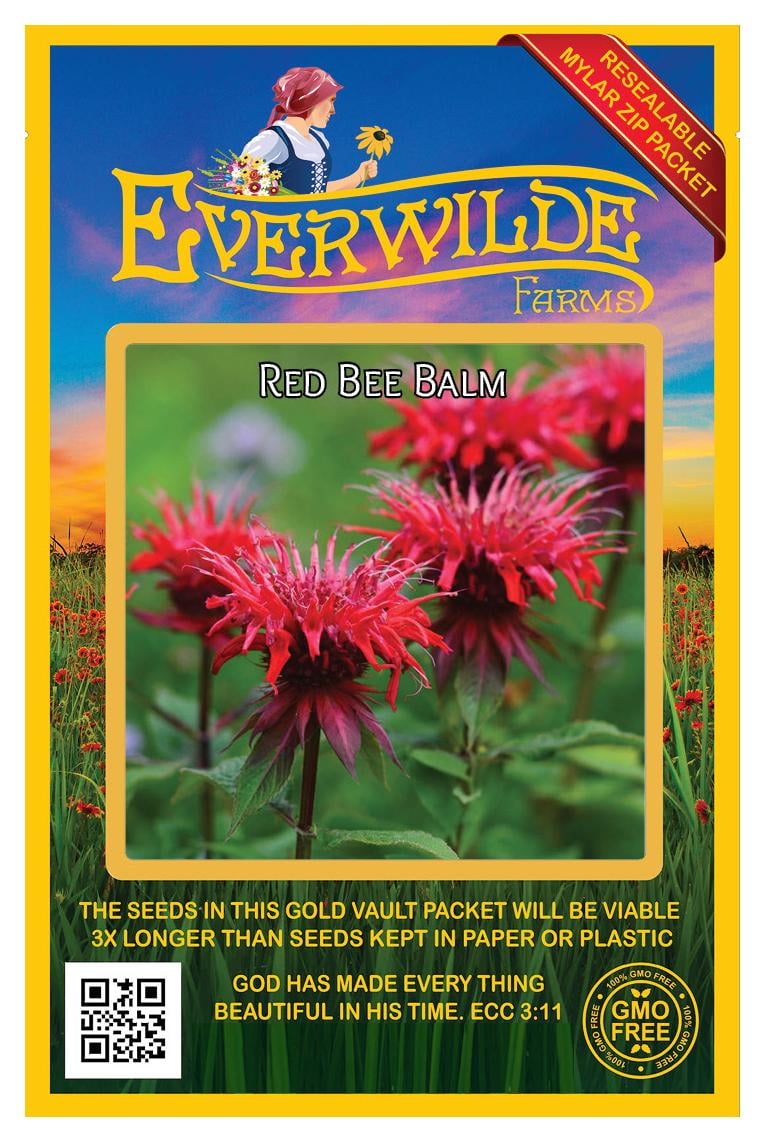 Everwilde Farms - 250 Red Bee Balm Native Wildflower Seeds - Gold Vault ...