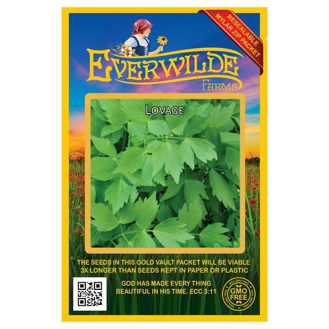 Everwilde Farms - 300 Lovage Herb Seeds - Gold Vault Jumbo Bulk Seed ...