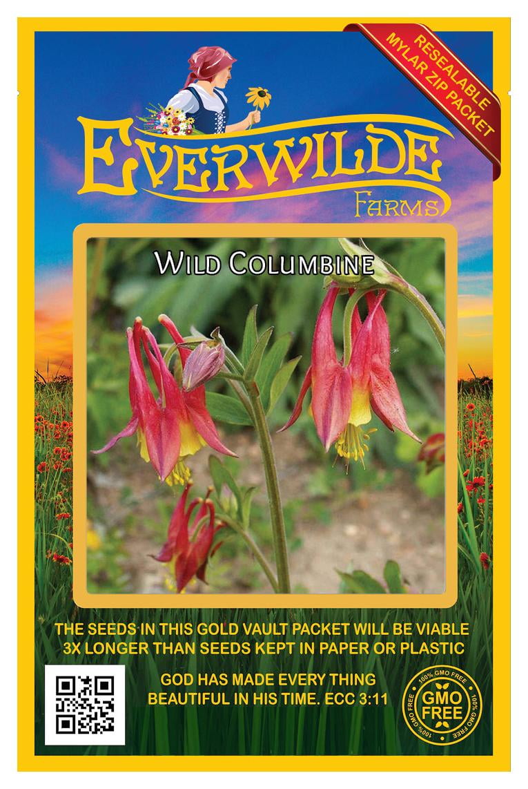 Everwilde Farms - 300 Wild Columbine Native Wildflower Seeds - Gold ...