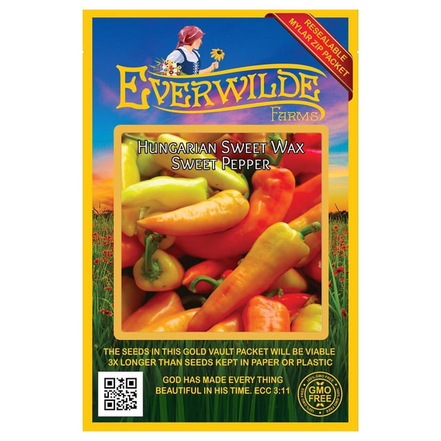 Everwilde Farms - 50 Hungarian Sweet Wax Sweet Pepper Seeds - Gold ...