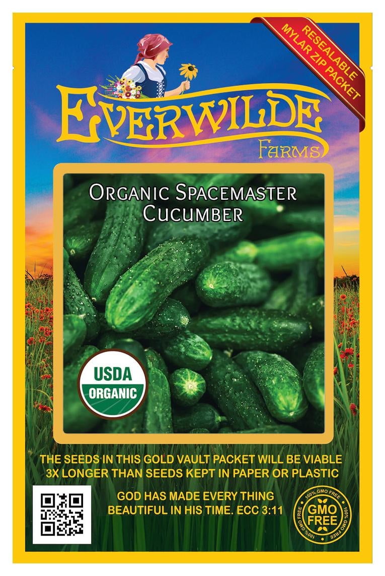 Everwilde Farms - 50 Organic Spacemaster Cucumber Seeds - Gold Vault ...
