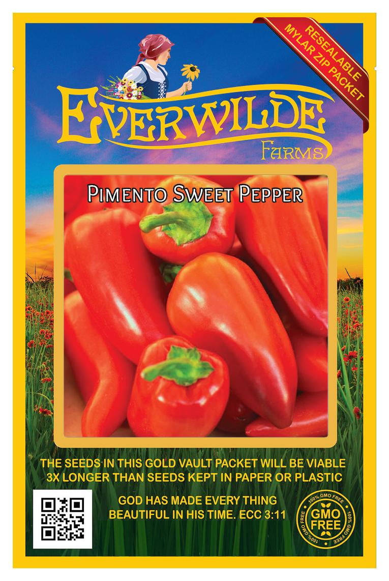 Everwilde Farms 50 Pimento Sweet Pepper Plant Seeds - Walmart.com