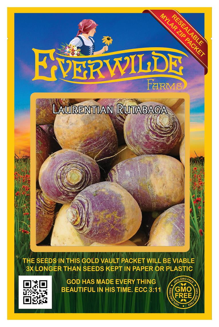 Everwilde Farms - 500 Laurentain Rutabaga Seeds - Gold Vault Jumbo Bulk ...