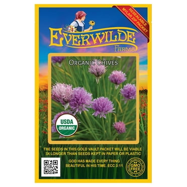Everwilde Farms - 1000 Common Chives Herb Seeds - Gold Vault Jumbo Bulk ...