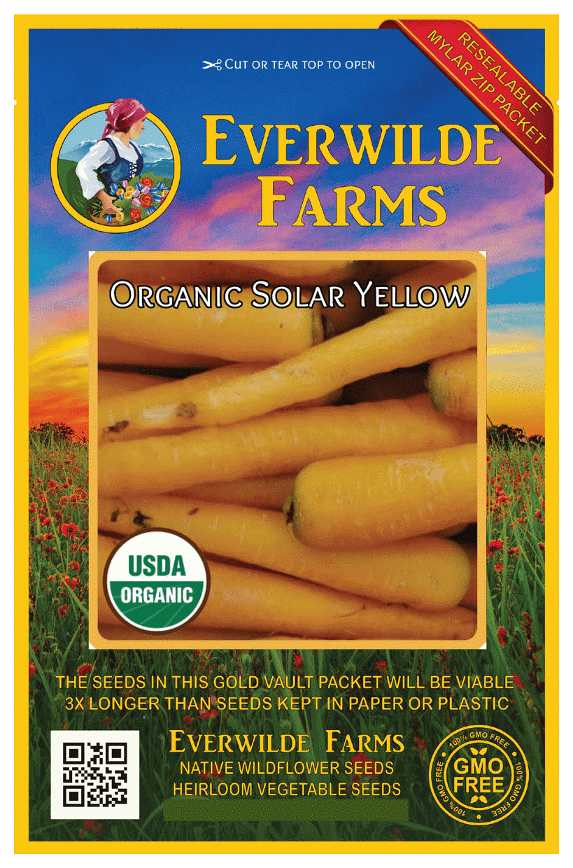 Everwilde Farms - 500 Organic Solar Yellow Carrot Seeds - Gold Vault ...