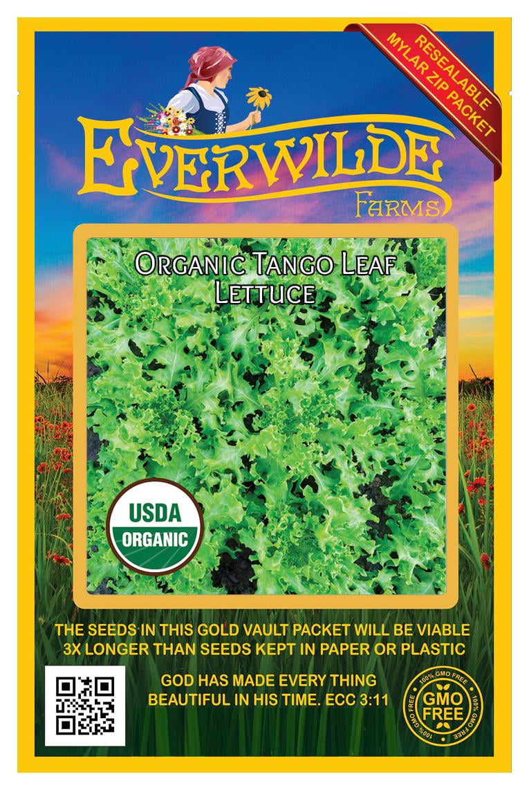 Everwilde Farms - 500 Organic Tango Leaf Lettuce Seeds - Gold Vault ...