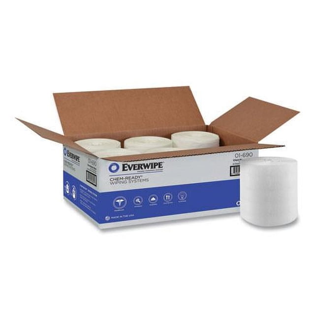 Everwipe Chem-Ready Dry Wipes, 10 x 12, 90/Box, 6 Boxes/Carton ...