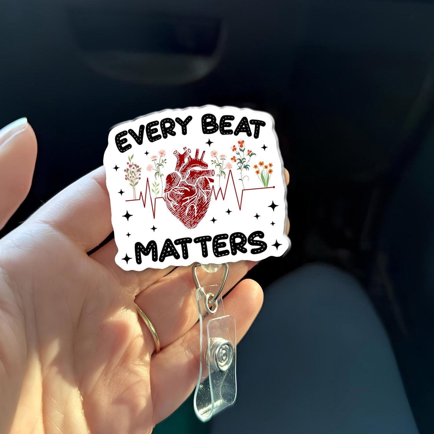 Every Beat Matters Badge Reel, Cardiology Nurse Gift, Heart EKG Badge ...