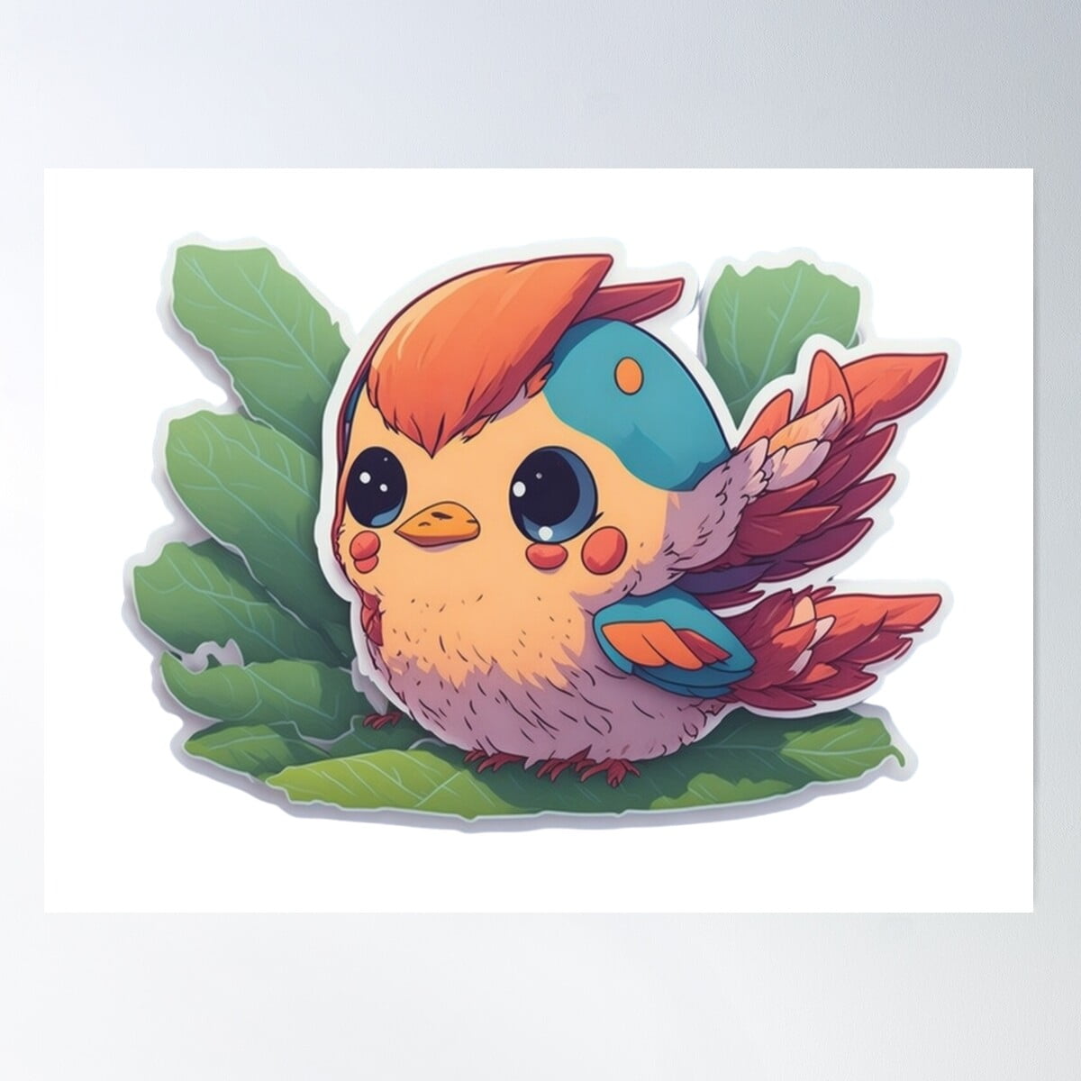 Every Birdy Golder Birds Pattern Chibi Art Poster Wall Art, Modern Wall ...