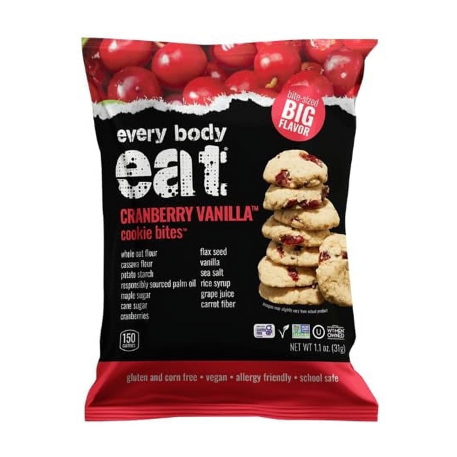 Every Body Eat Crunchy Cookie Bites, Cranberry Vanilla, Gluten & Dairy ...