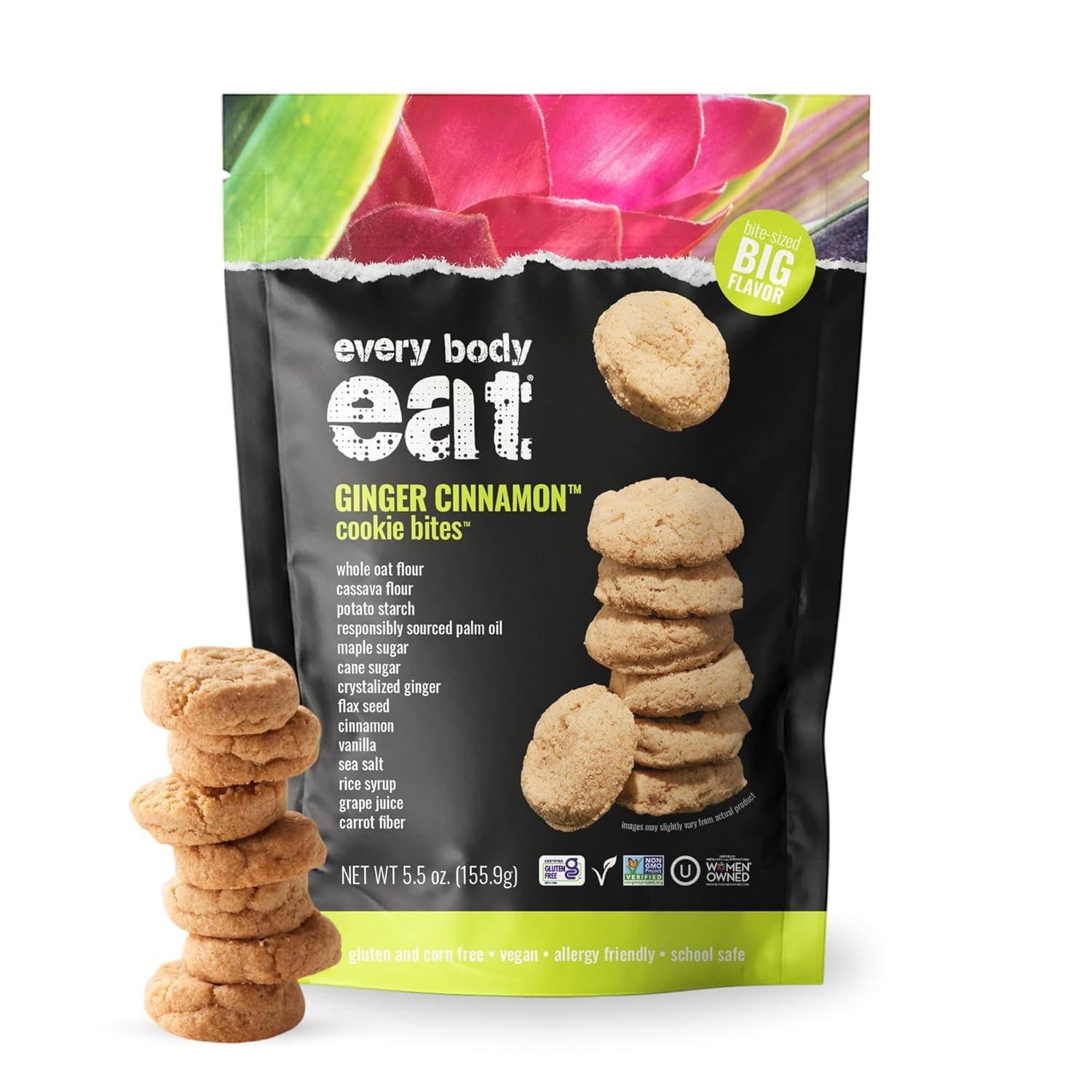 Every Body Eat Crunchy Cookie Bites, Ginger Cinnamon, Gluten & Dairy ...