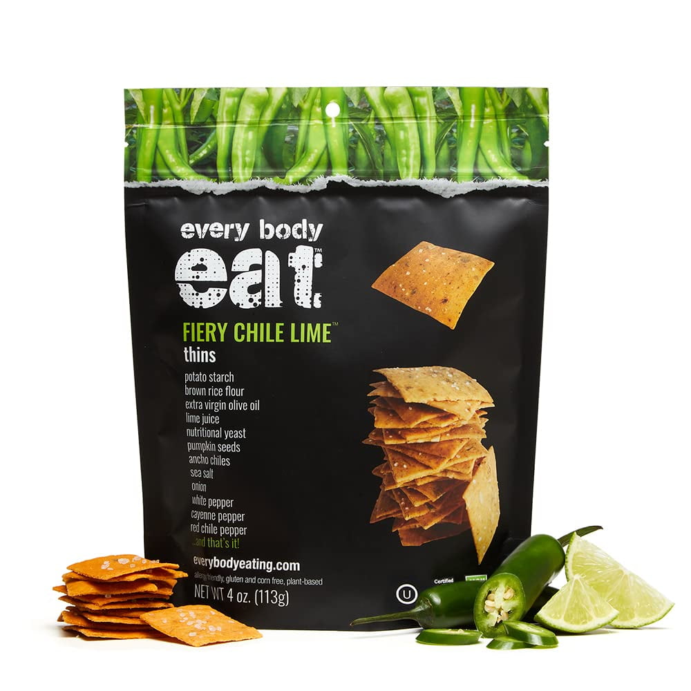 Every Body Eat Fiery Chile Lime Snack Thins, Gluten & Dairy Free, Vegan ...