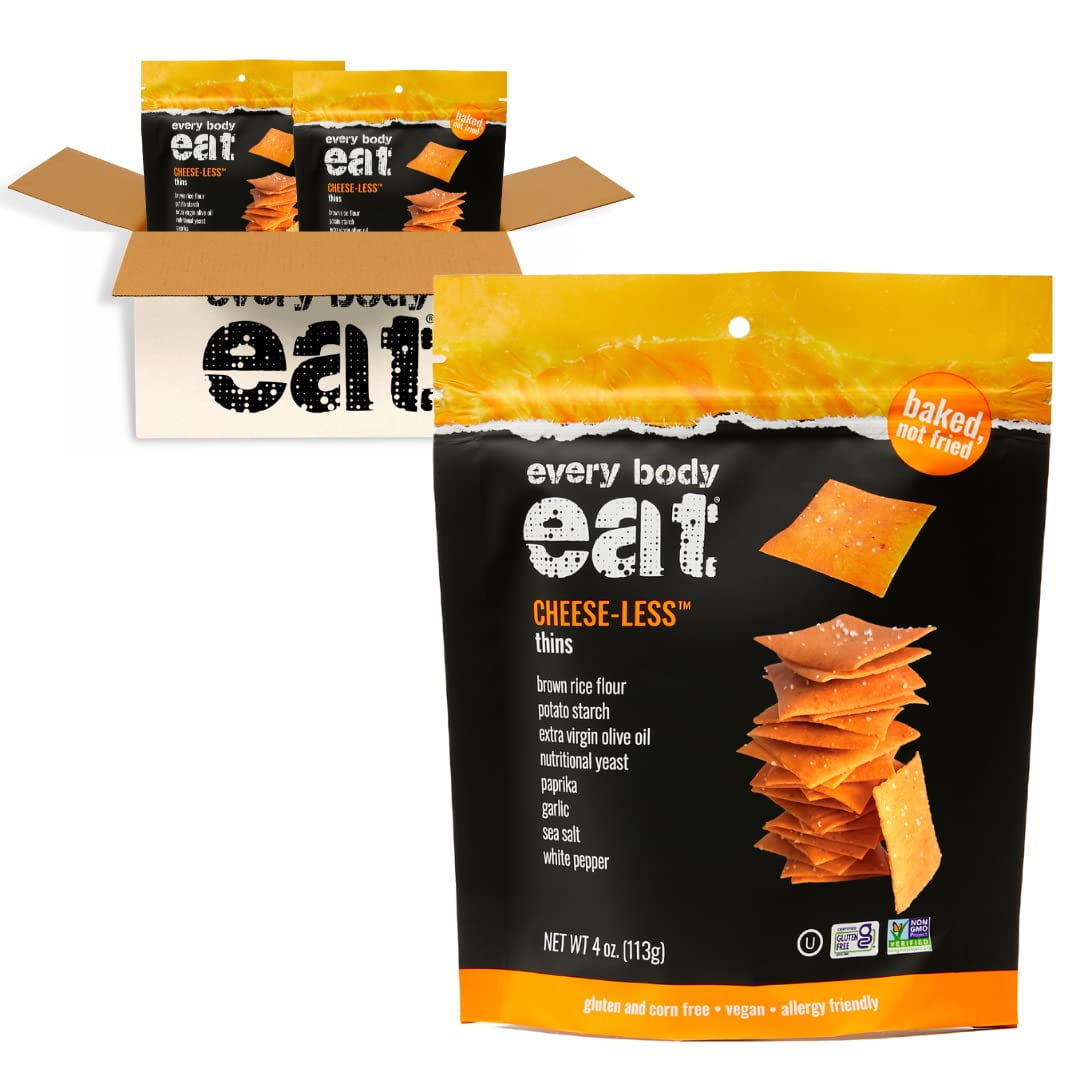 Every Body Eat Snack Thins, Cheese-less Flavor, Vegan, Gluten Free and ...