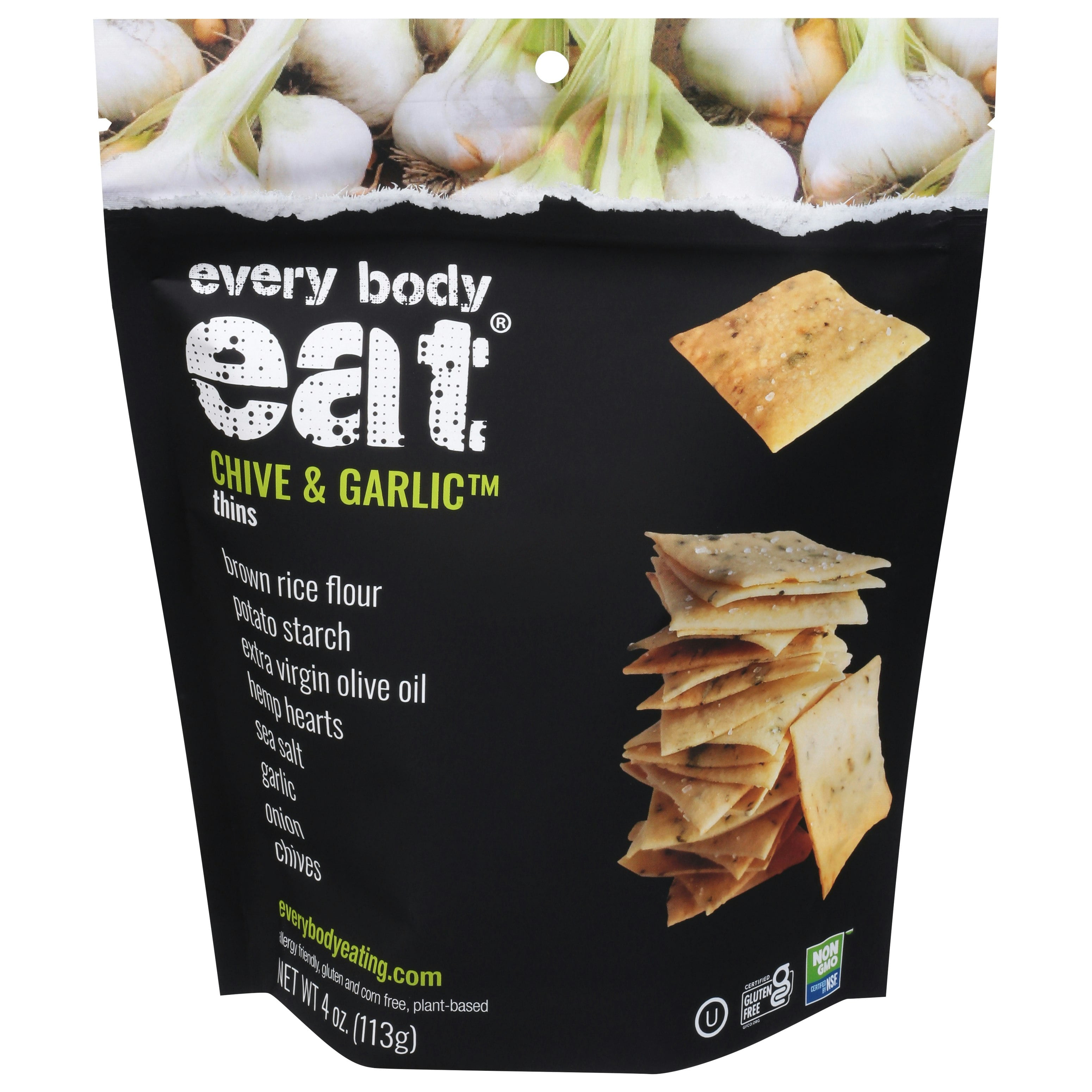 Every Body Eat Thins Chive and Garlic 4 oz (Pack Of 6) - Walmart.com