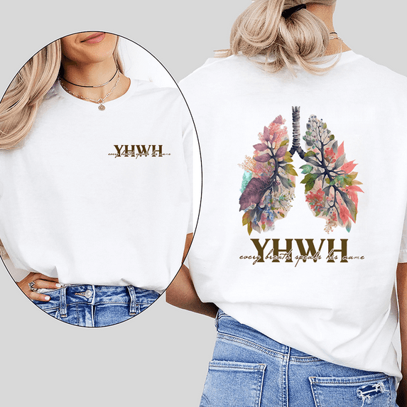Women & Men Every Breath Speak His Name Print Tshirts Floral Lungs ...