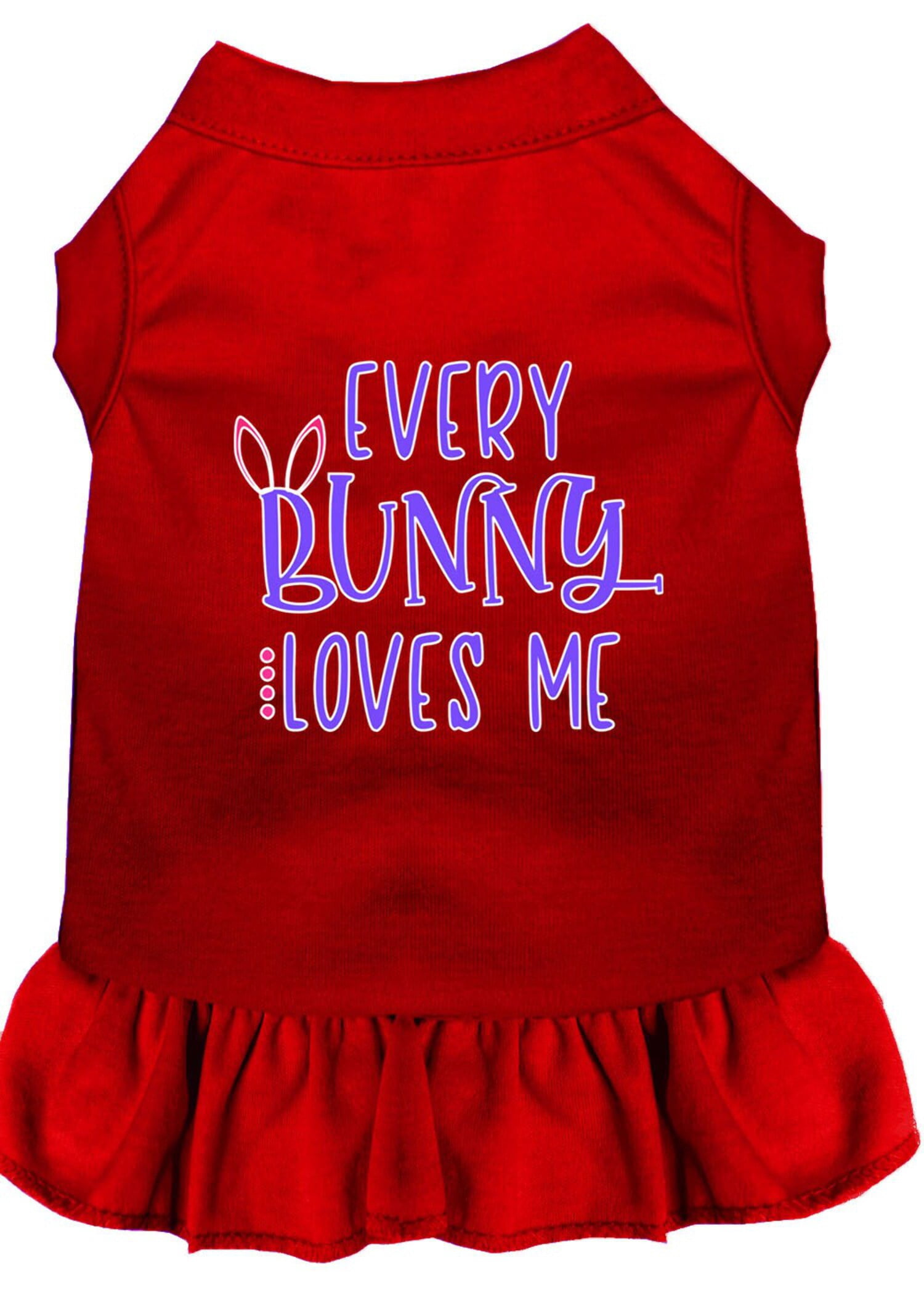 Mirage Pet Every Bunny Loves me Screen Print Dog Dress Red XXL ...