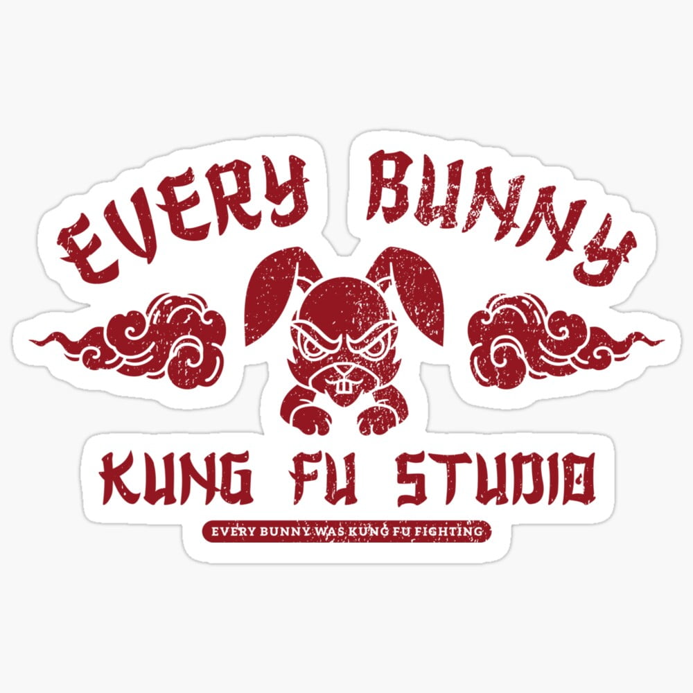Every Bunny Was Kung Fu Fighting Sticker Phone Decal Water Bottle ...