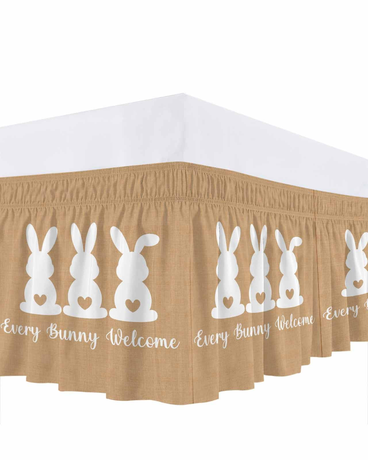 Every Bunny Welcome Bed Skirt King Size 16 Inch Drop, Easter Spring ...