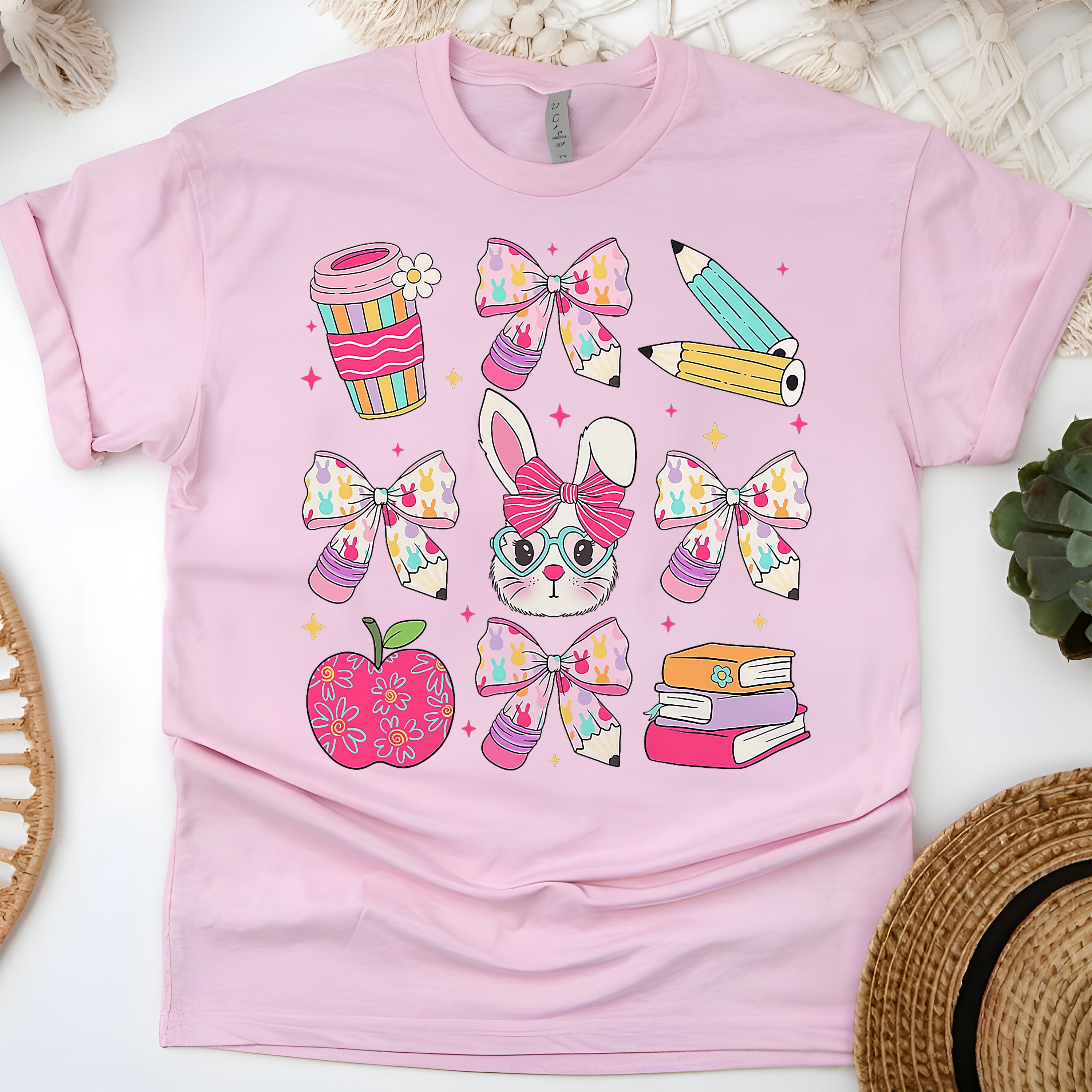 Every Bunny’s Favorite Teacher T-Shirt – Cute Bunny Pencil Graphic Tee ...