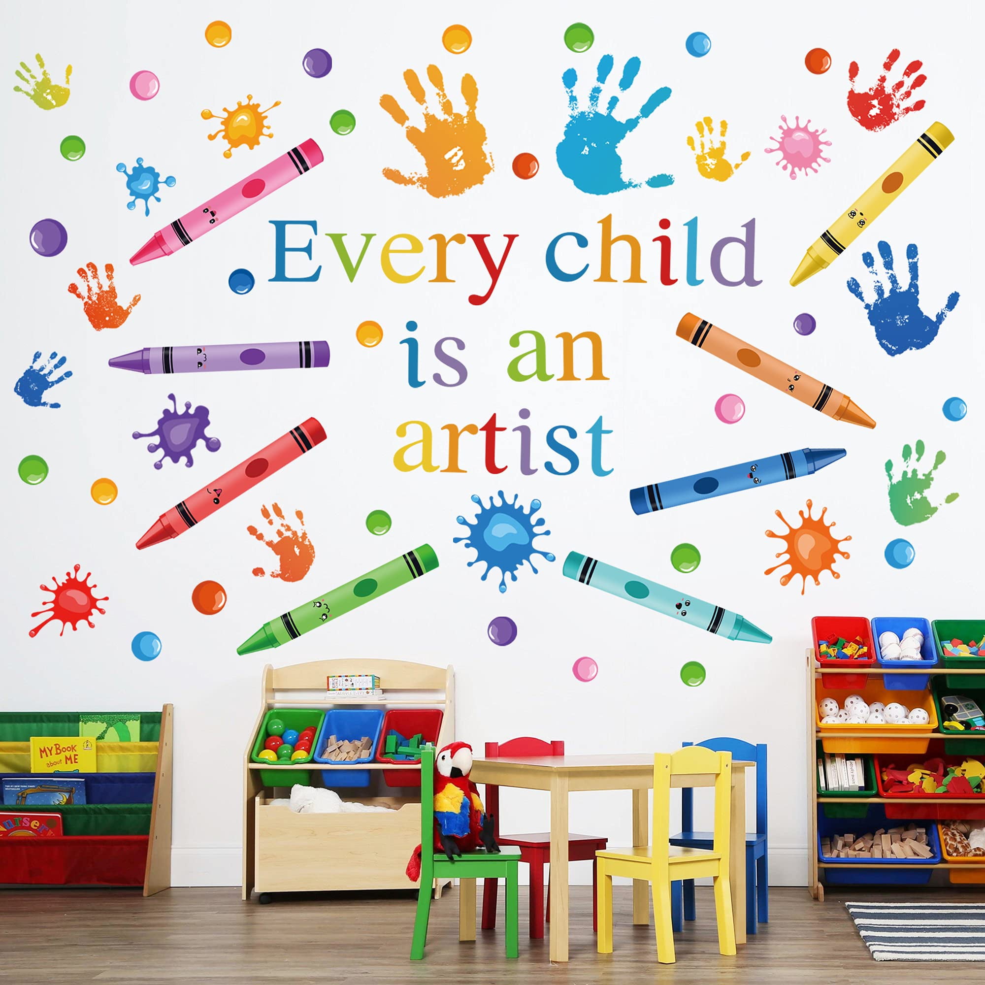 Every Child is an Artist Wall Decals Watercolor Crayon Paint Splatter ...