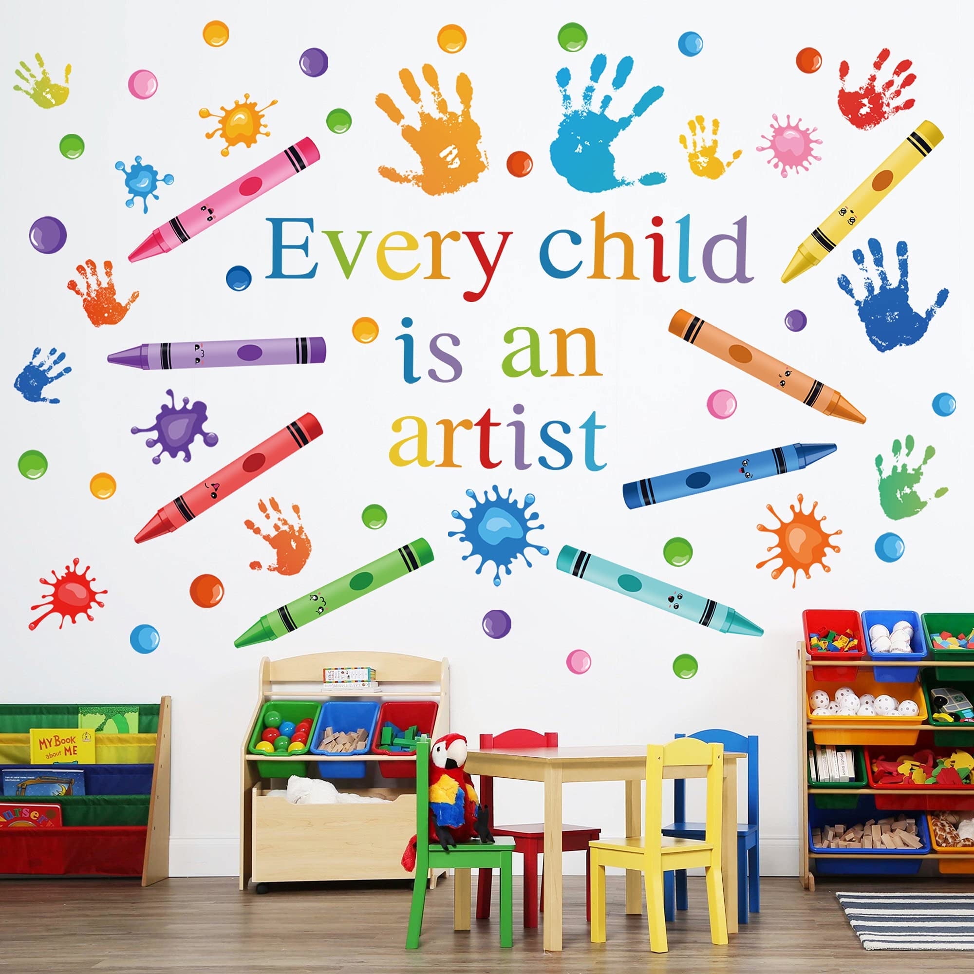 Every Child is an Artist Wall Decals Watercolor Crayon Paint Splatter ...