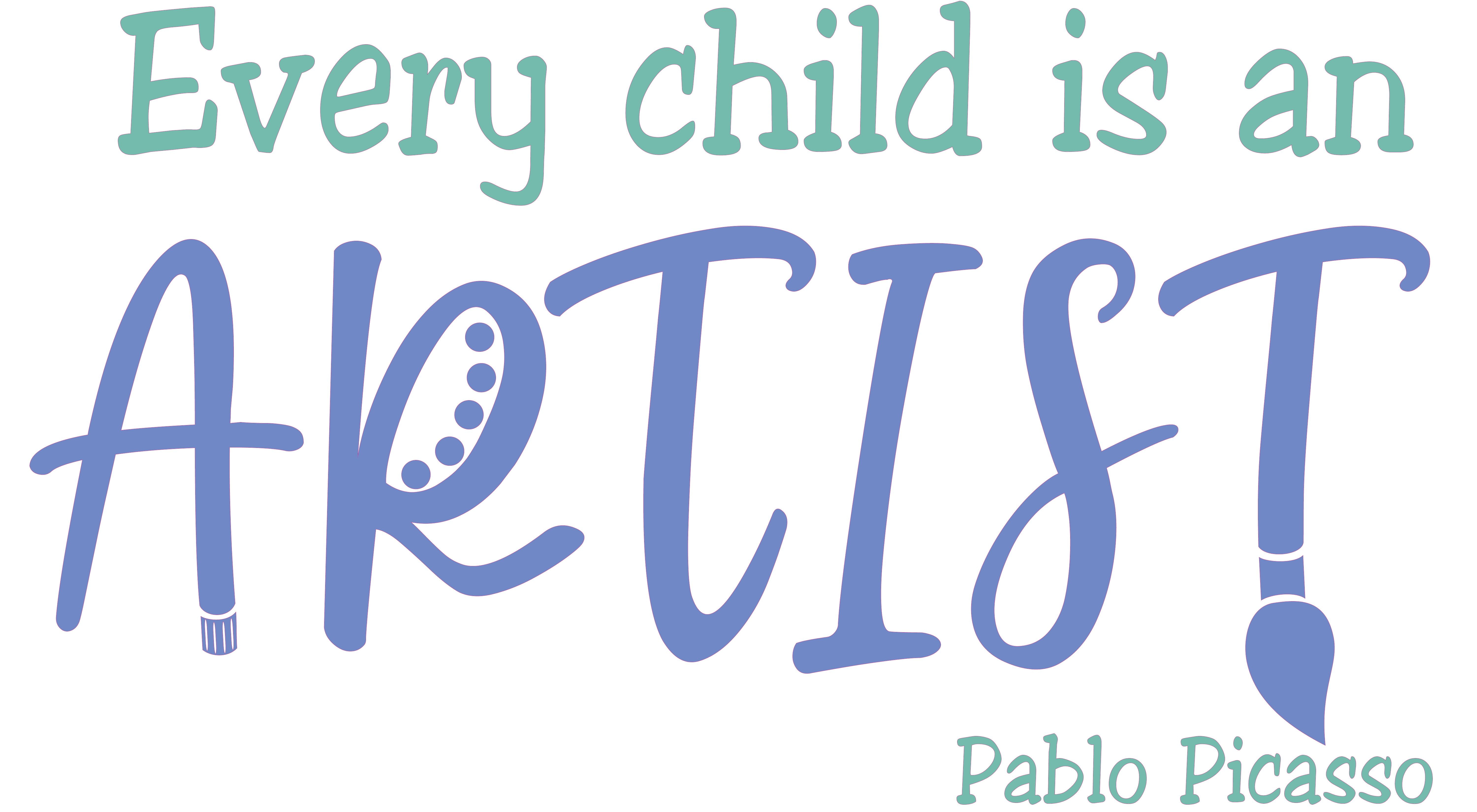 Every Child Is An Artist - 11" x 20" Removable Pablo Picasso Quotes ...