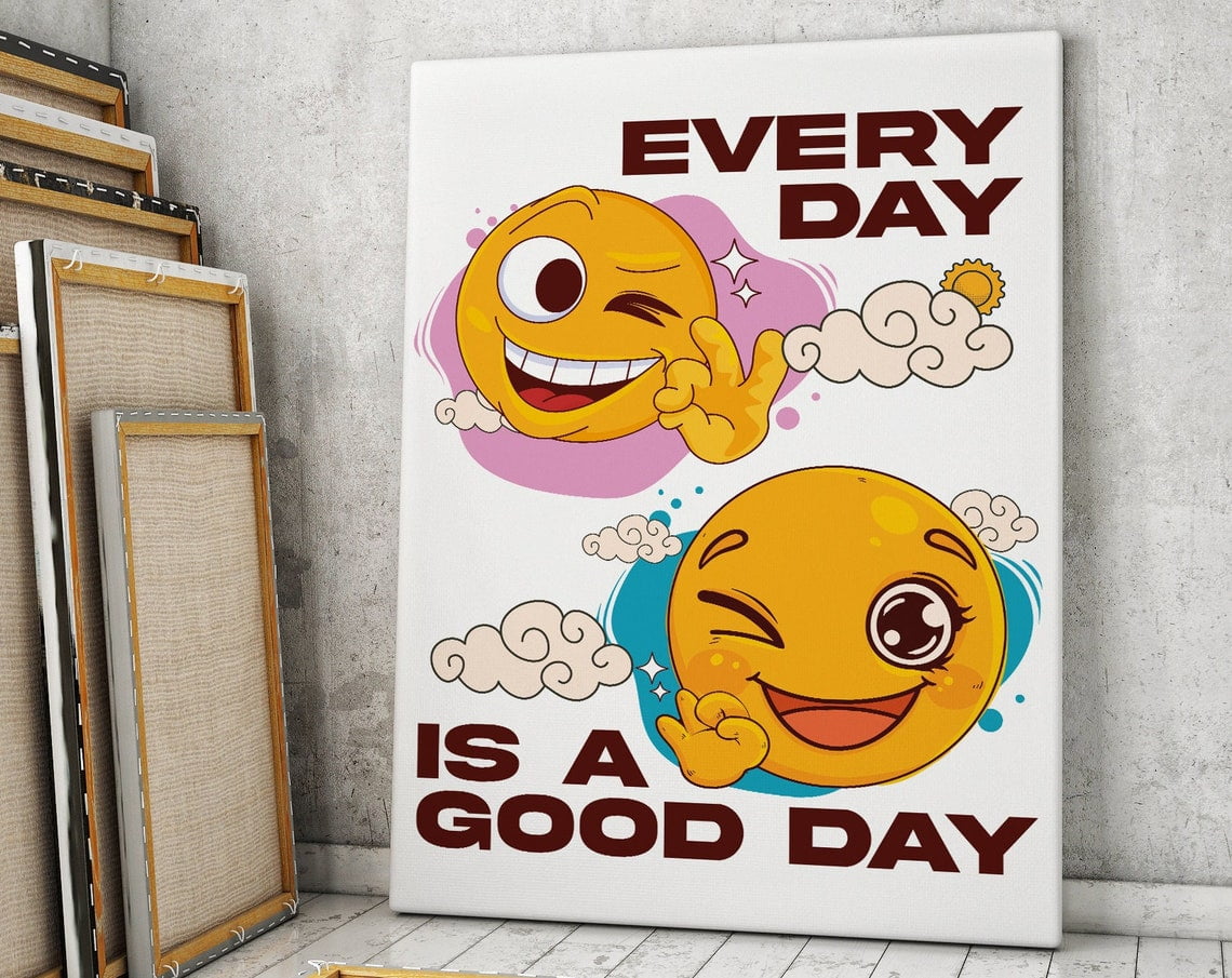 Every Day Is A Good Day Poster, Retro Motivation Poster Home Office ...