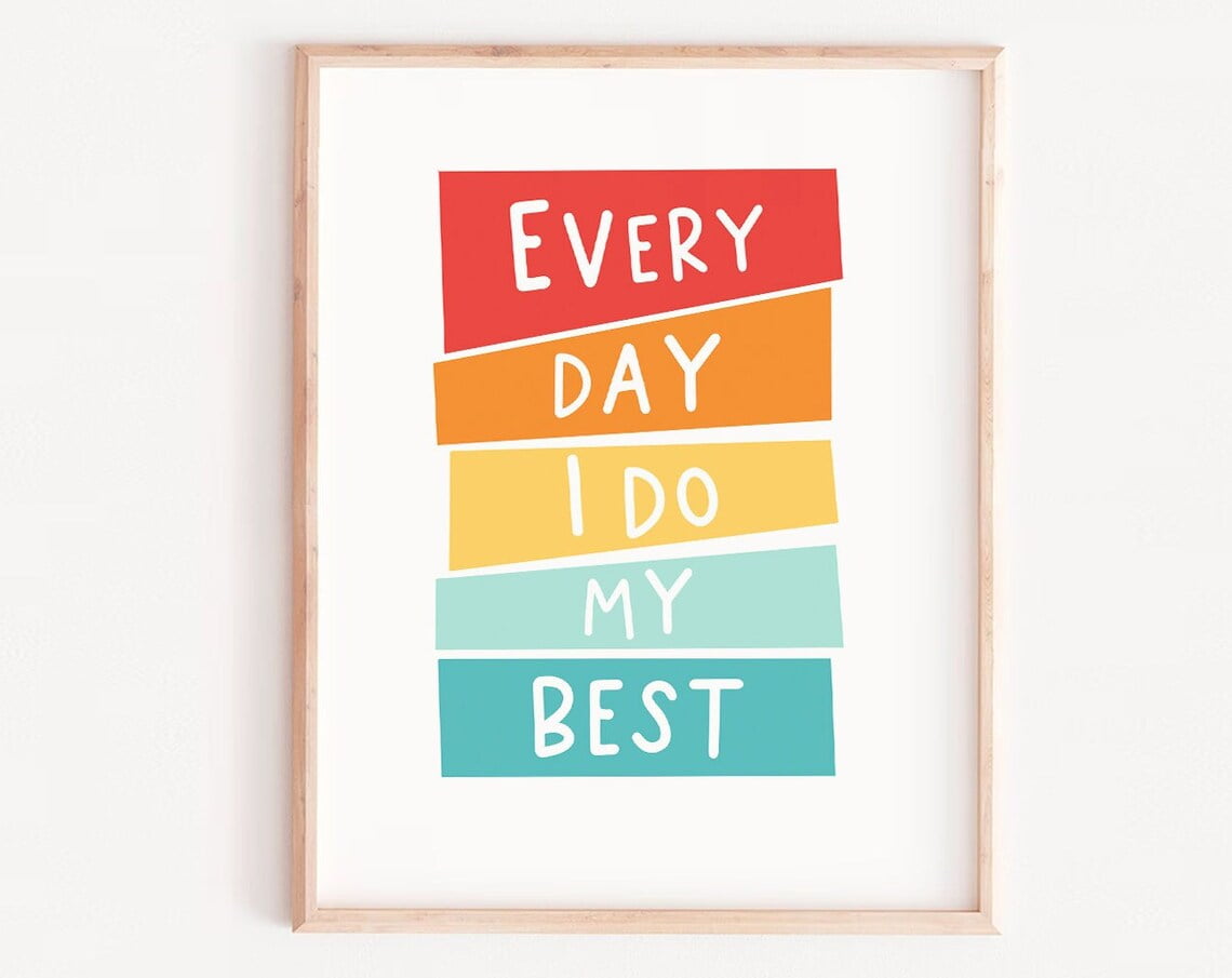 Every Day I Do My Best, Homeschool Sign, Home School Decor, Homeschool ...
