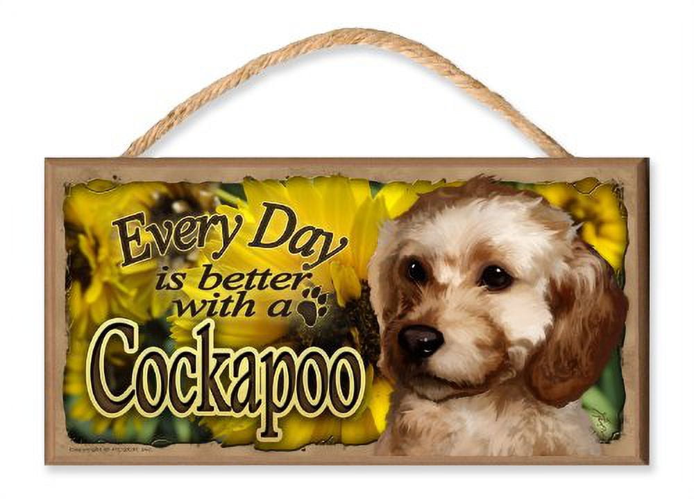 Every Day is Better With A Cockapoo "Flower Theme" Wooden Sign / Plaque ...