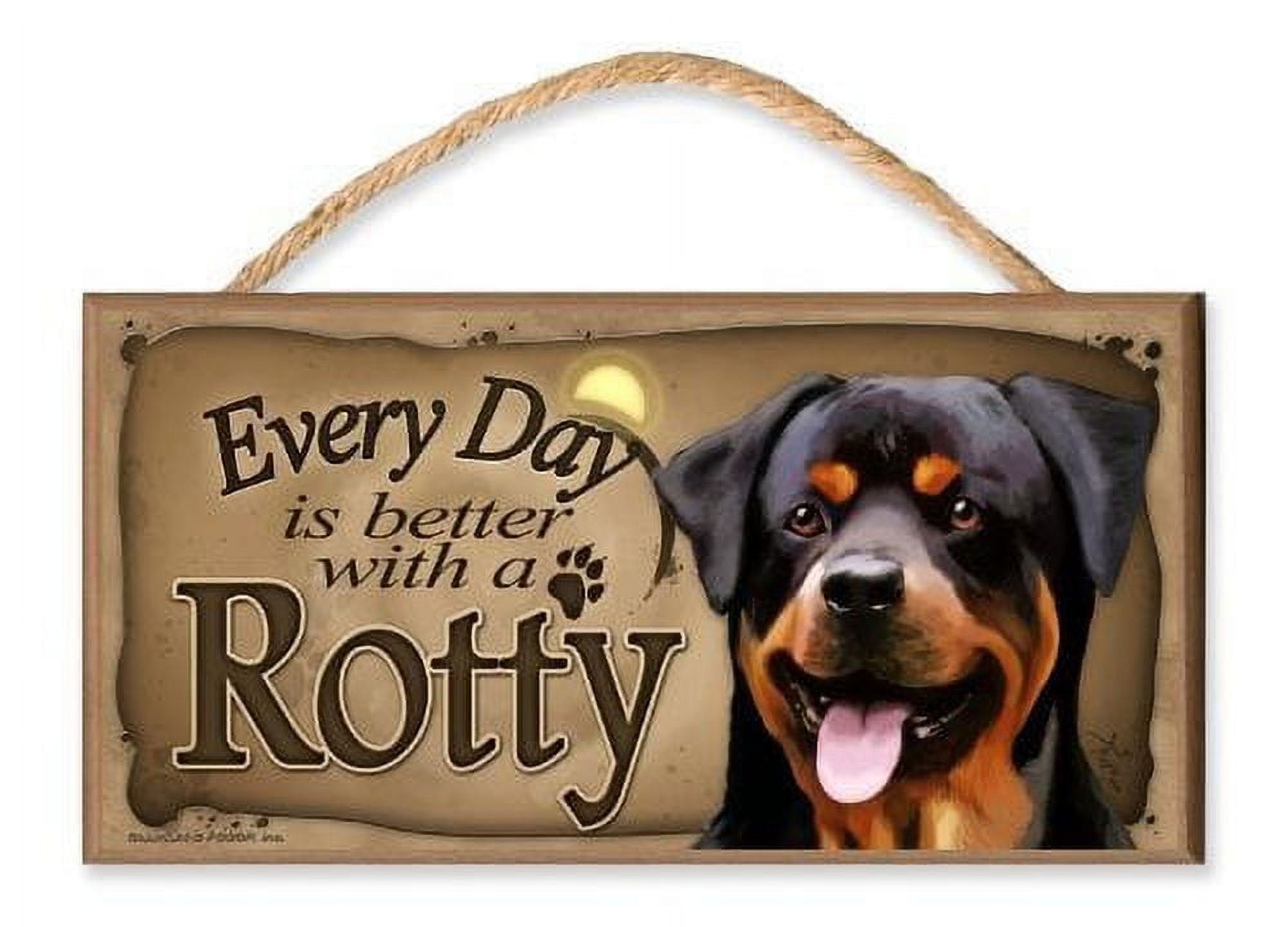 DGS Originals Rottweiler Wooden Message Sign, 5" x 10" - Walmart.com