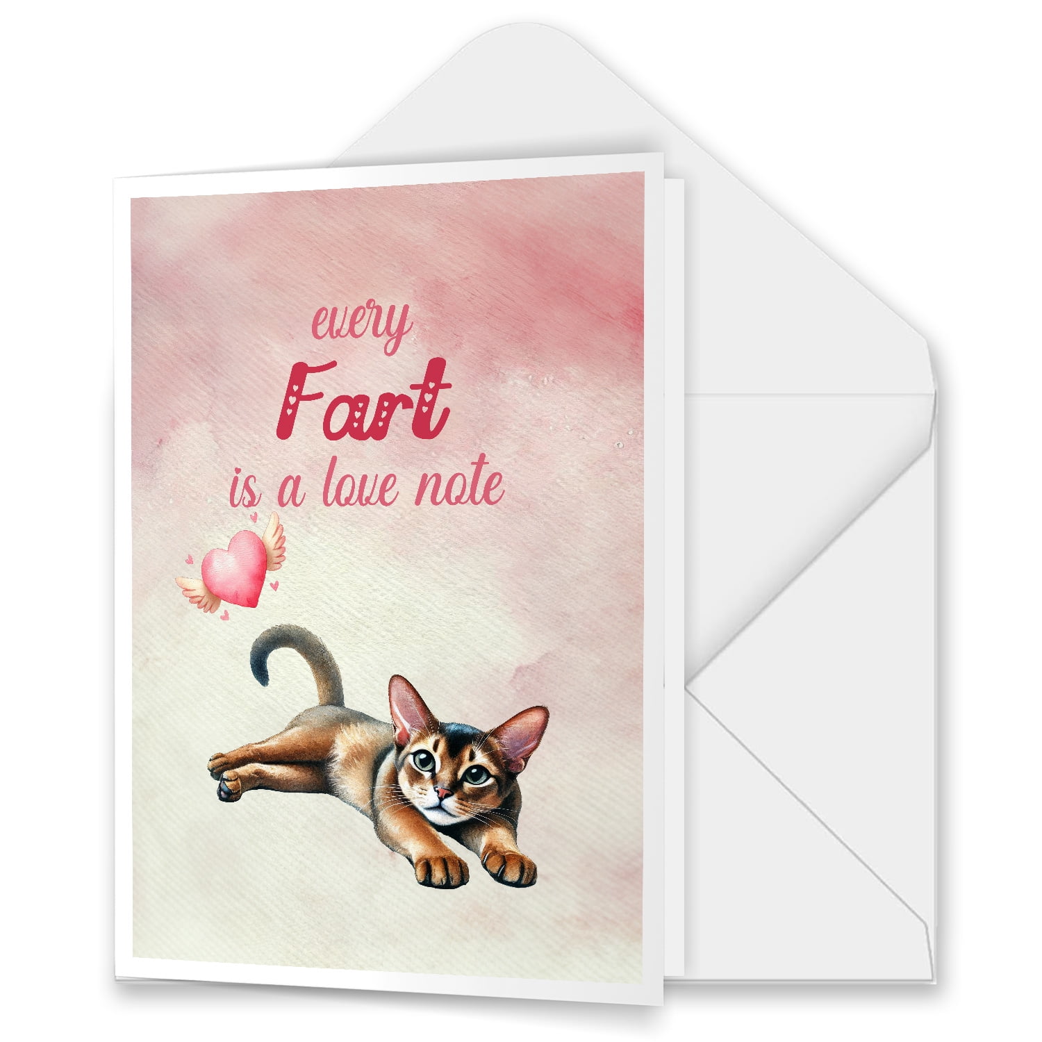 Every Fart is Love Note Abyssinian Guilty Face Happy Valentine's 5x7in ...